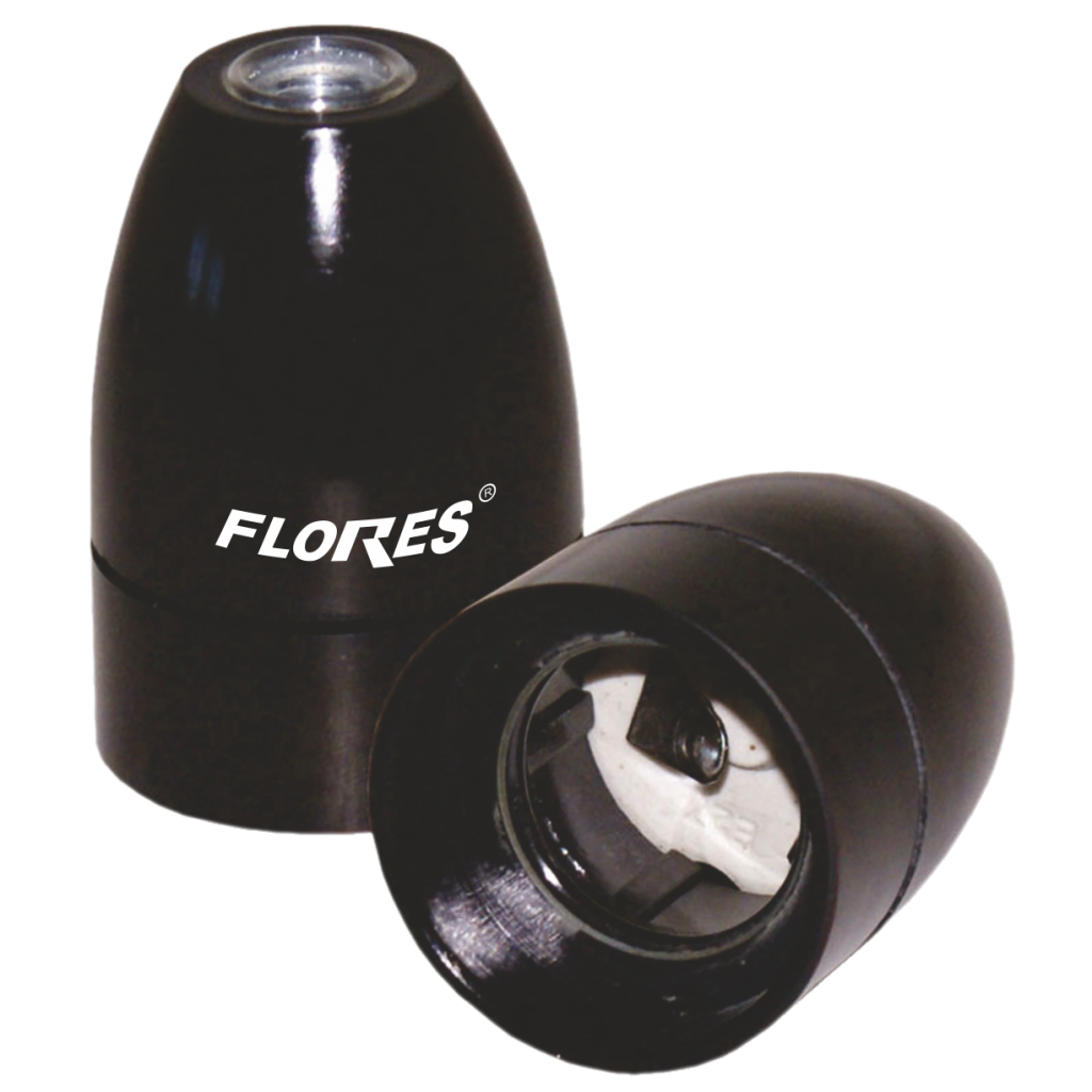 Fasung conic cu ceramica din ebonita (E27-220V) – Magazin Flores Grup